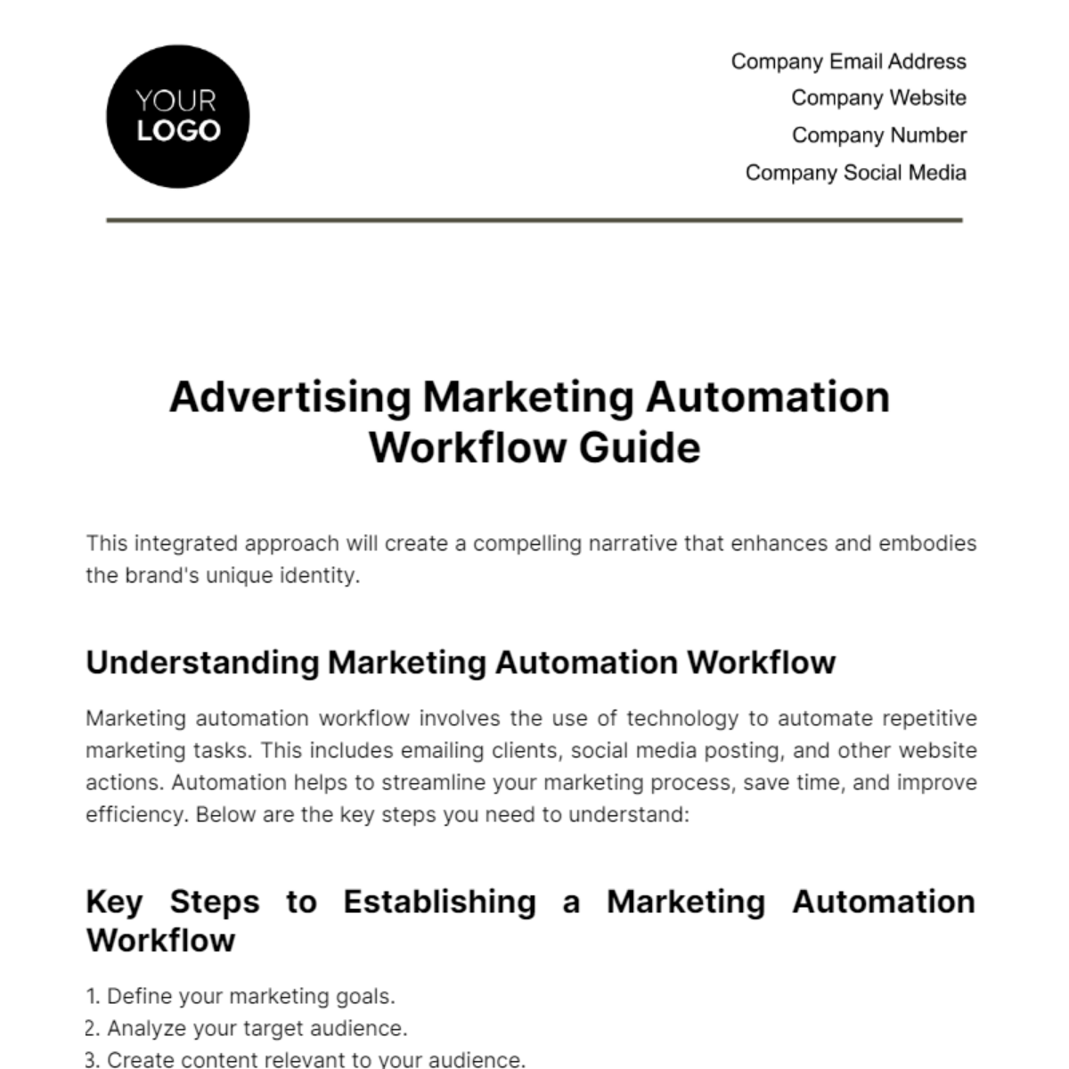Advertising Marketing Automation Workflow Guide Template - Edit Online ... Advertising Marketing Automation Workflow Guide Template - Edit Online ...