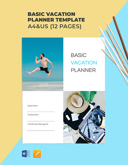 Free Printable Vacation Planner Template Word Apple Pages Template