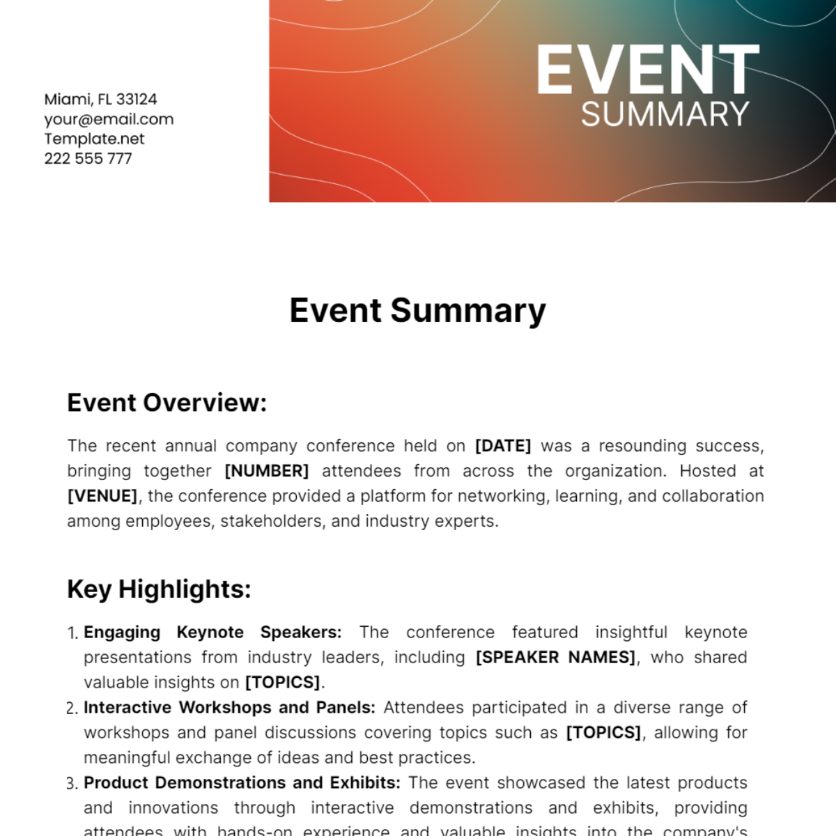 FREE Summary Templates Examples Edit Online Download Template FREE Summary Templates Examples Edit Online Download Template
