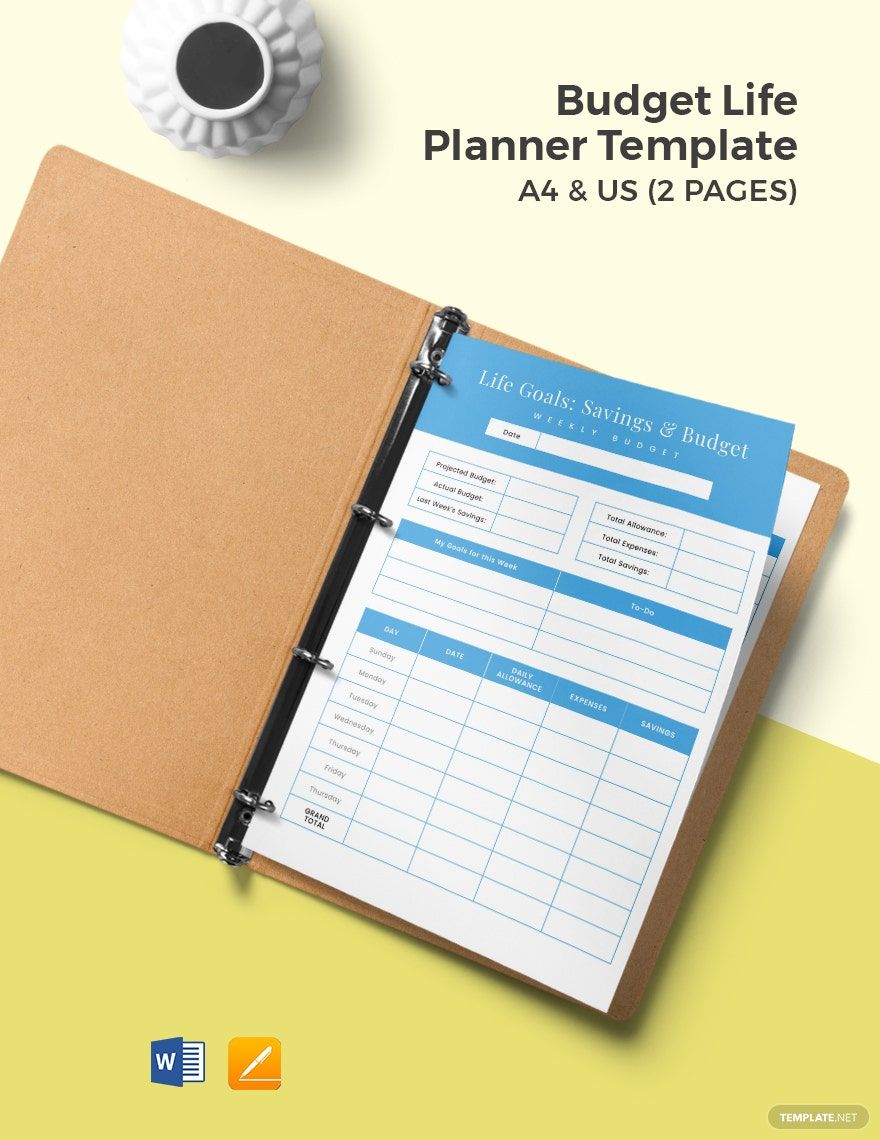Budget Life Planner Template Google Docs Word Apple Pages PDF 