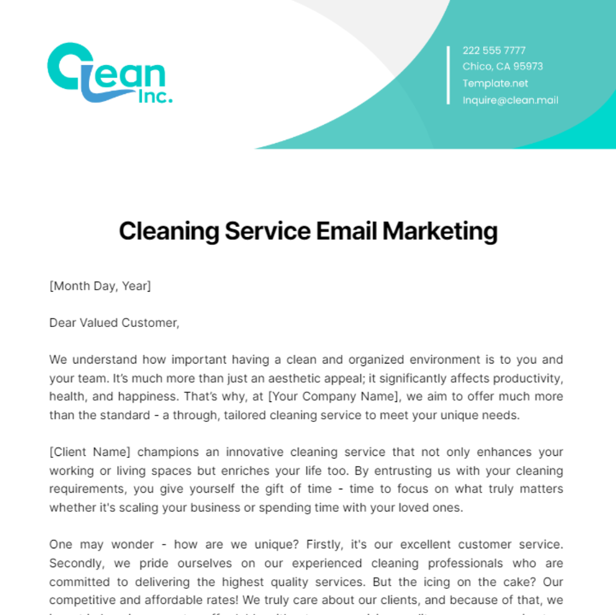 Cleaning Services Service Launch Notice Template - Edit Online ...