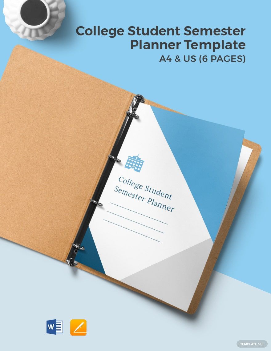 College Student Semester Planner Template Download In Word Google 