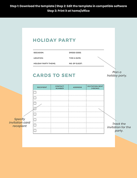 Free Simple Holiday Planner Template - Word, Apple Pages | Template.net