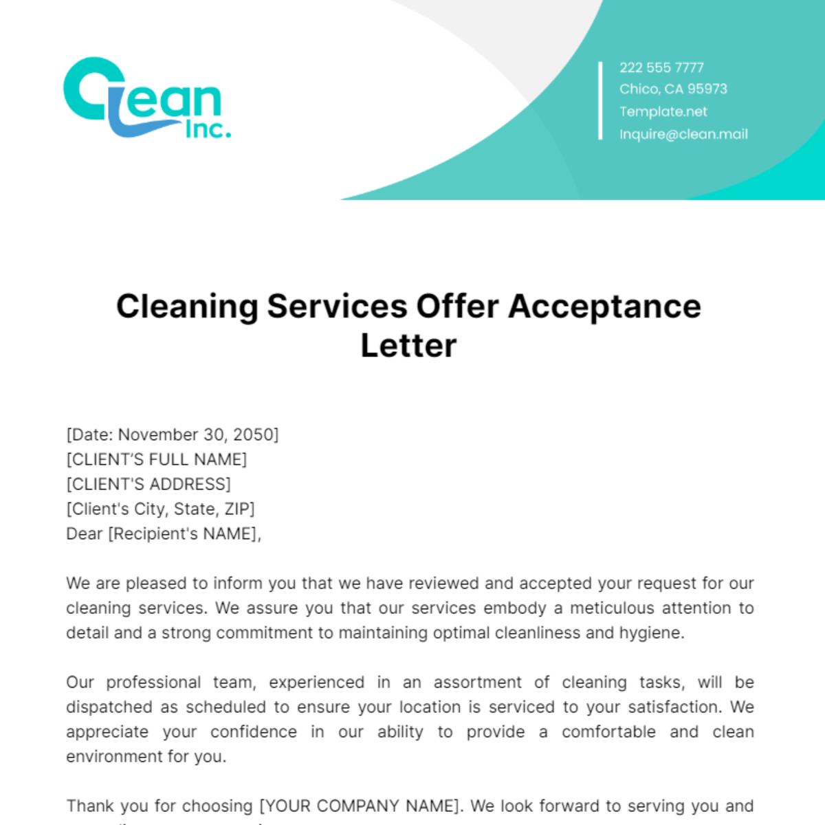 Cleaning Services Transfer Permit Notice Template - Edit Online ...