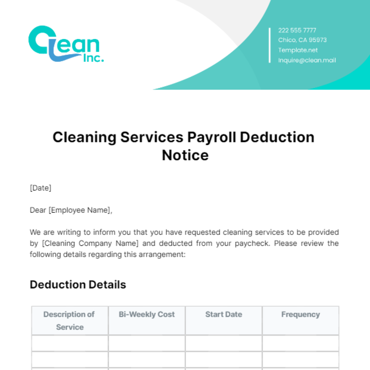 Cleaning Services Service Launch Notice Template - Edit Online ...
