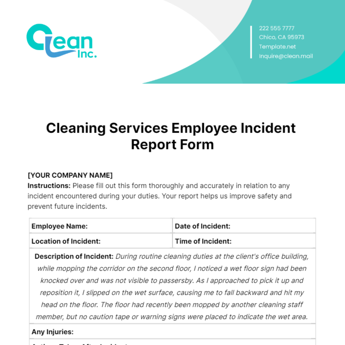 Cleaning Services Campaign Assessment Form Template - Edit Online ...