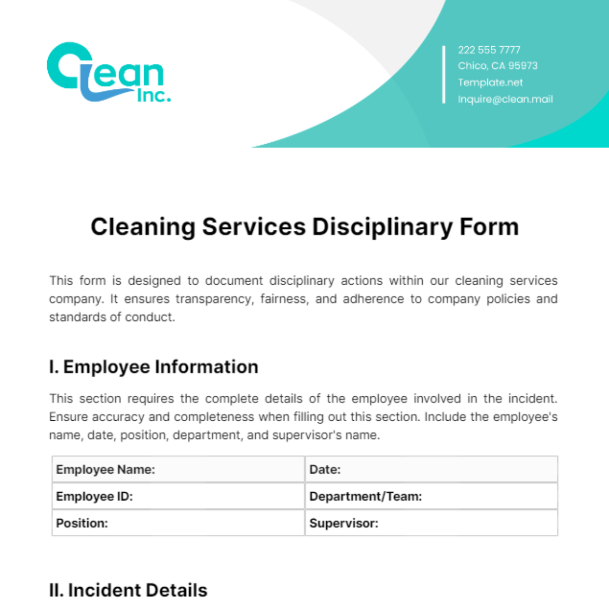 Cleaning Services Part-Time Employment Contract Template - Edit Online ...