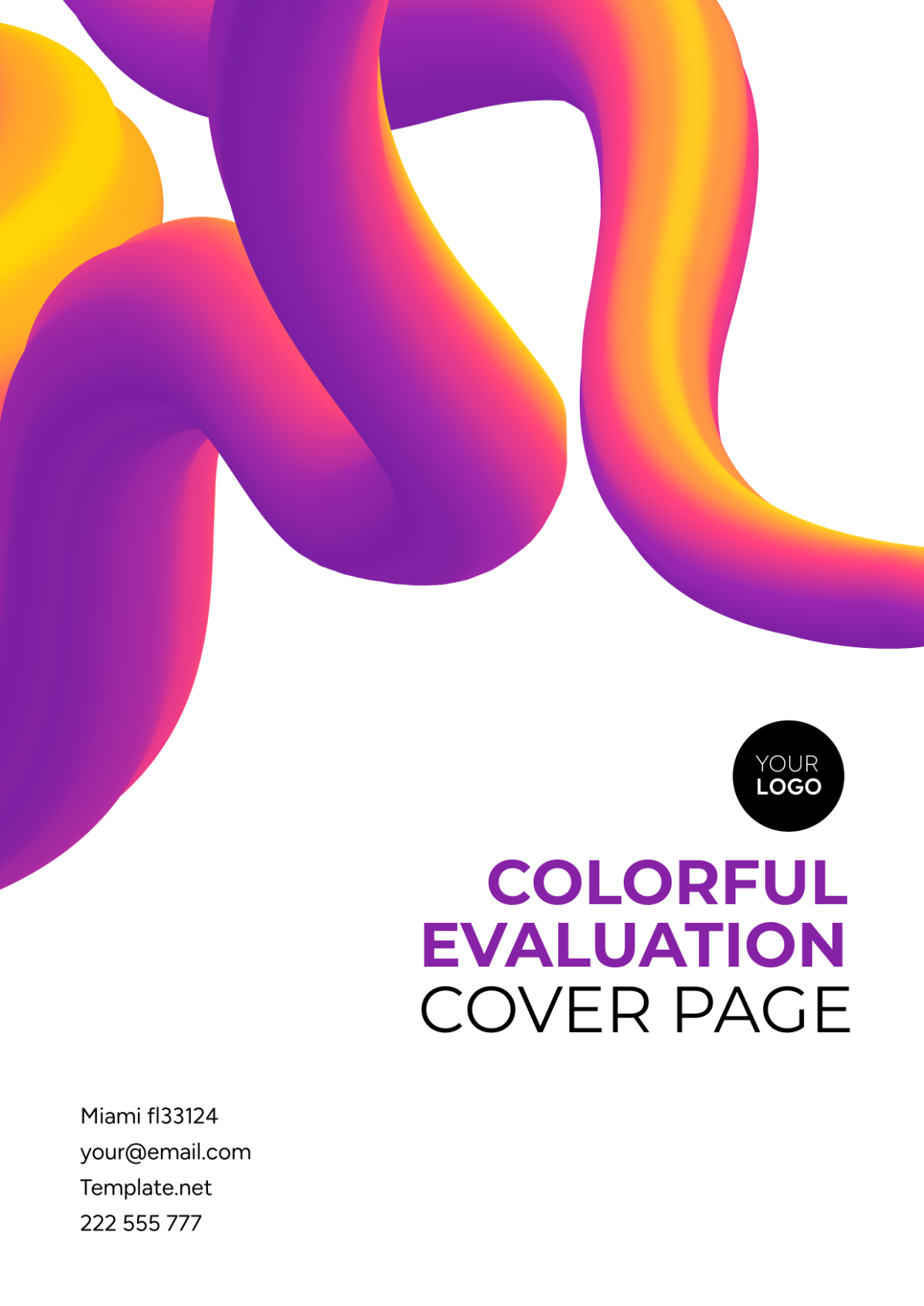 Colorful Evaluation Cover Page Template - Edit Online & Download ...