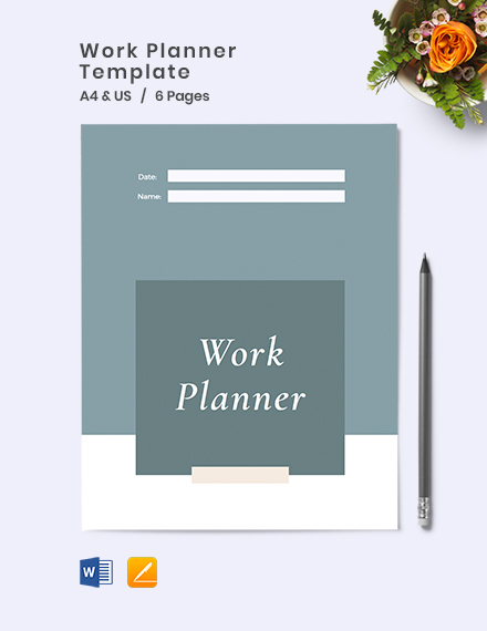 Minimal Work Planner Template - Word, Apple Pages | Template.net