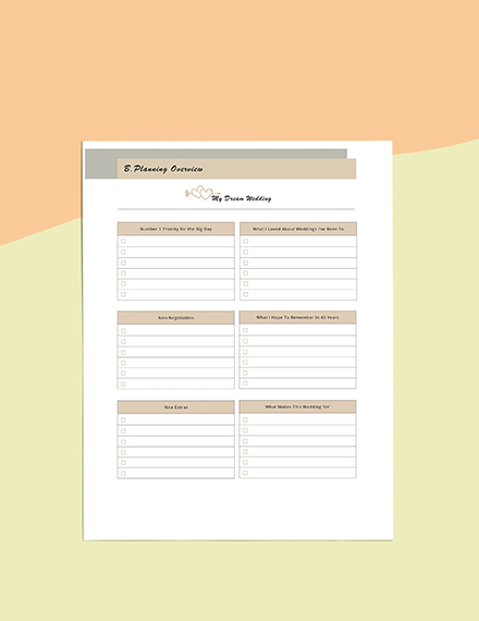 Free Simple Wedding Planner Template - InDesign | Template.net