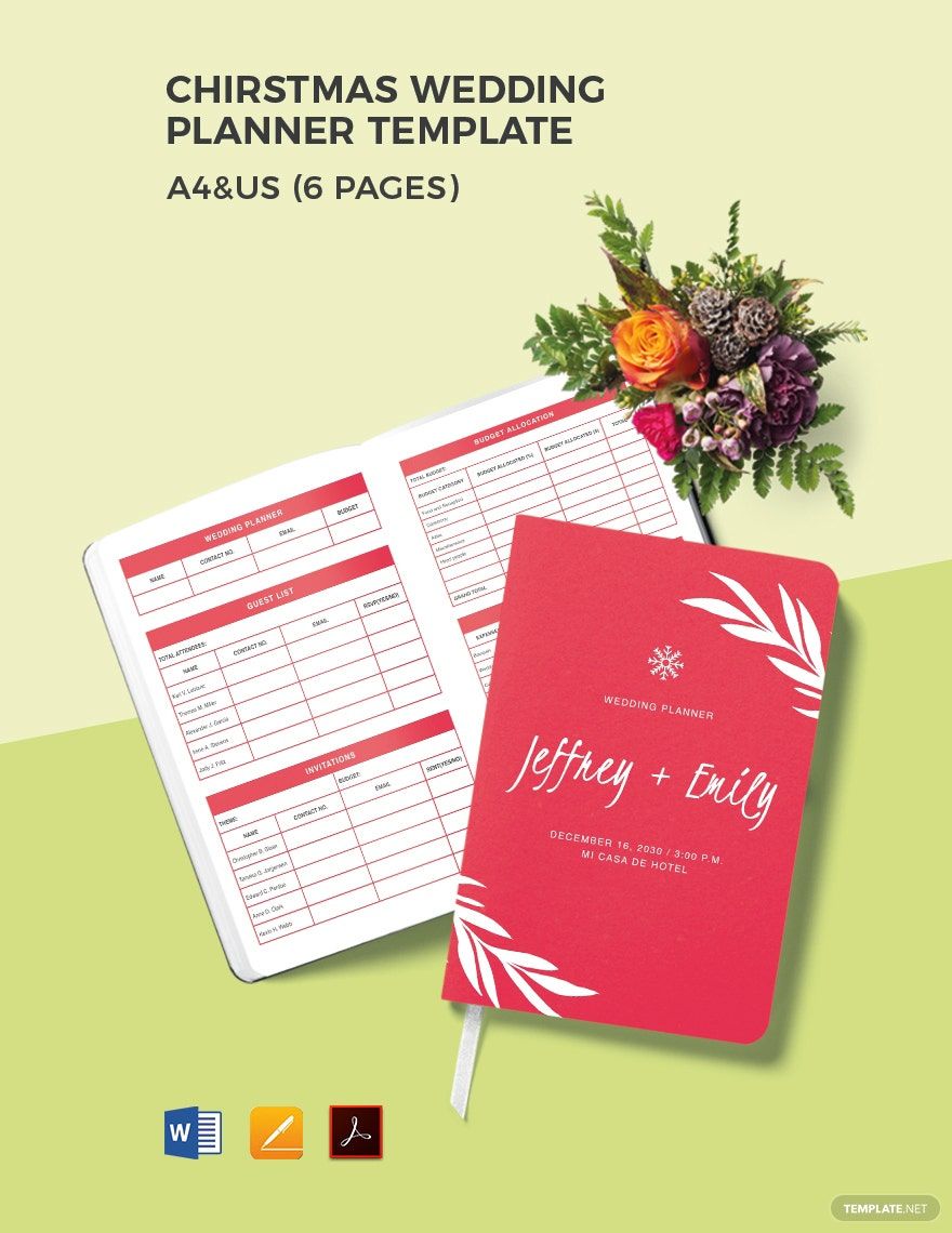 Christmas Wedding Planner Template Download In Word Google Docs PDF 