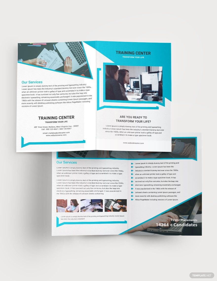 Training Center Tri-Fold Brochure Template - Illustrator, PSD ...