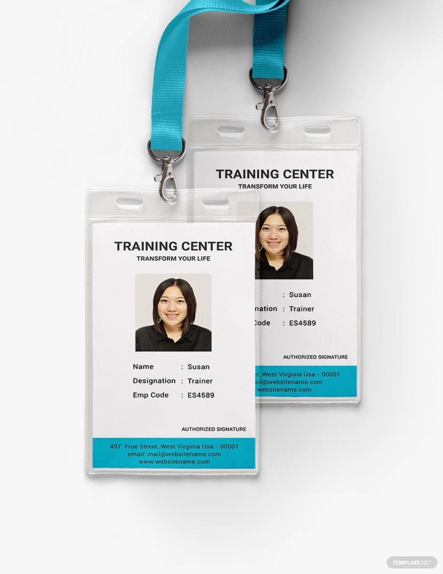 Free Free Training Center ID Card Template Illustrator PSD 
