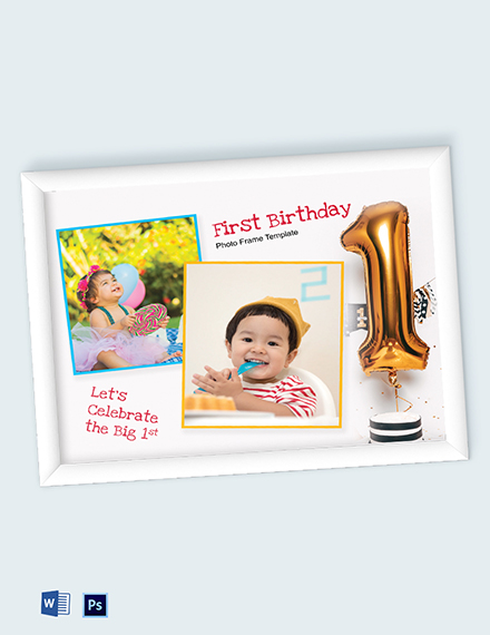 Free Birthday Photo Frame Template - Download in Word, PSD | Template.net