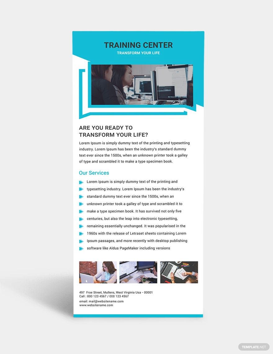 Education & Training Rack Card Template - Google Docs, Word, Apple ...