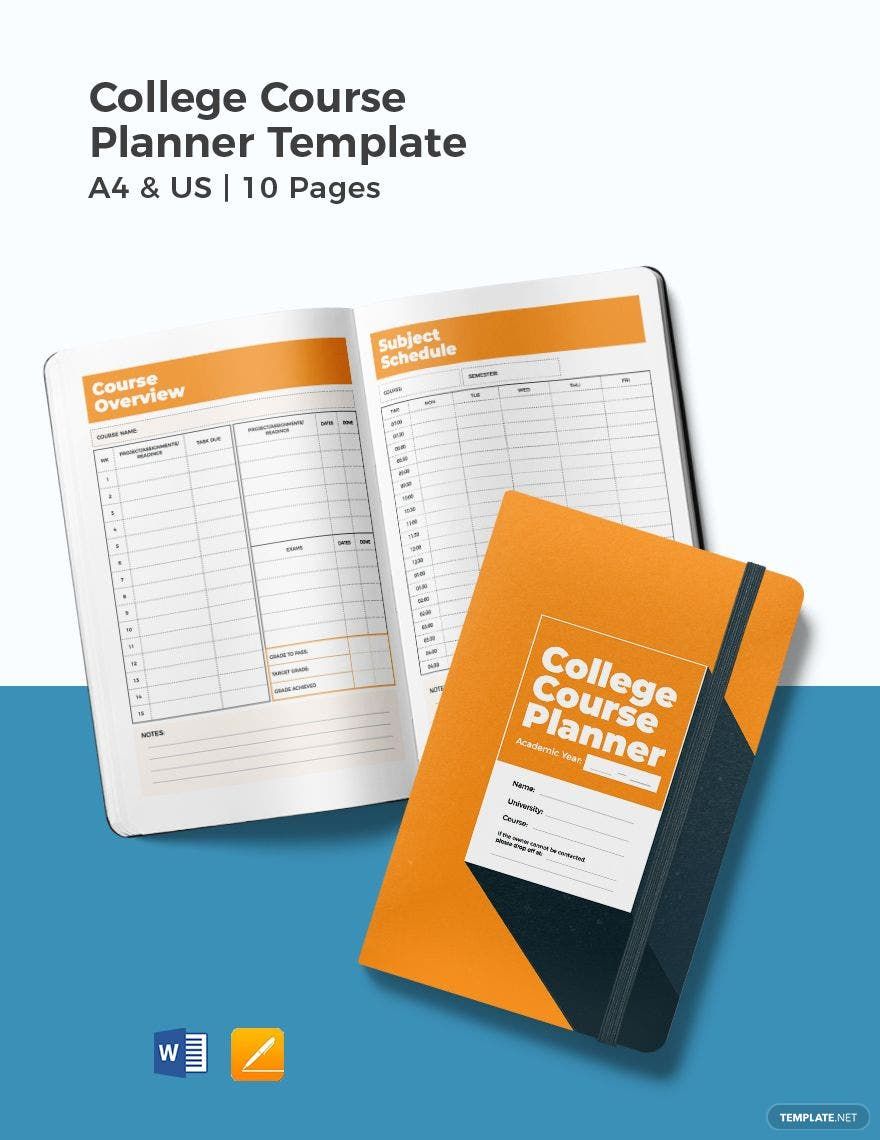 College Course Planner Template Download In Word Google Docs PDF Apple Pages Template