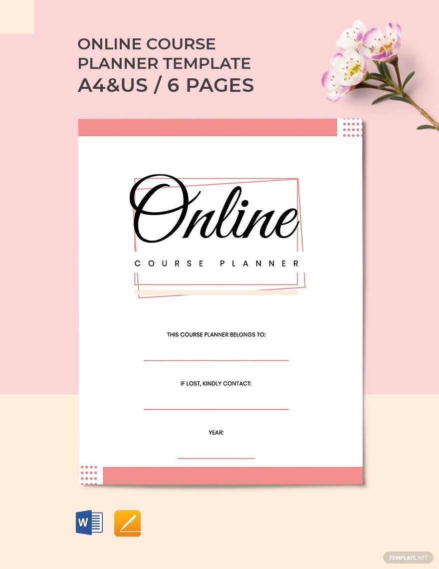 Online Course Planner Template Download In Word Google Docs PDF Apple Pages Template