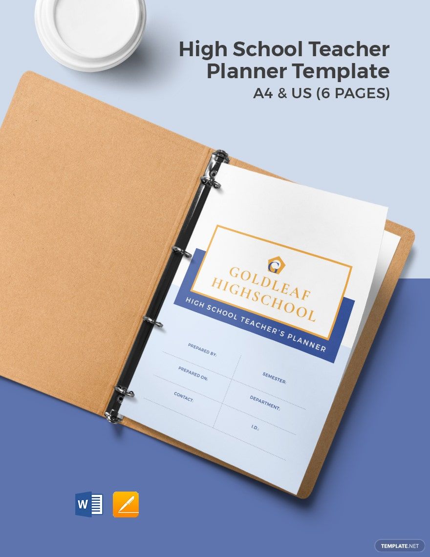 High School Teacher Planner Template Download In Word Google Docs 