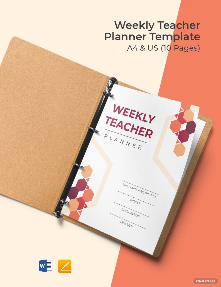 Weekly Teacher Planner Template Download In Word Google Docs PDF 