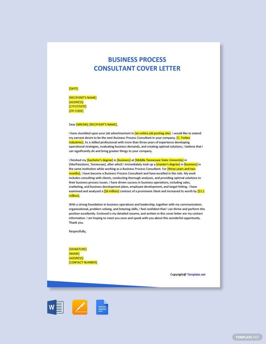 Business Consultant Offer Letter Template - Google Docs, Word, Apple ...