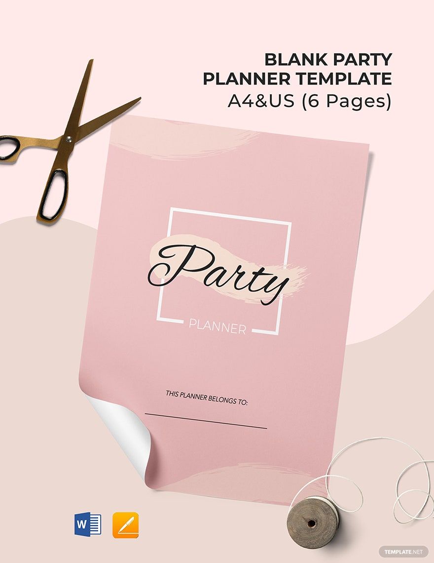 Sample Party Menu Planner Template - Word, Apple Pages | Template.net