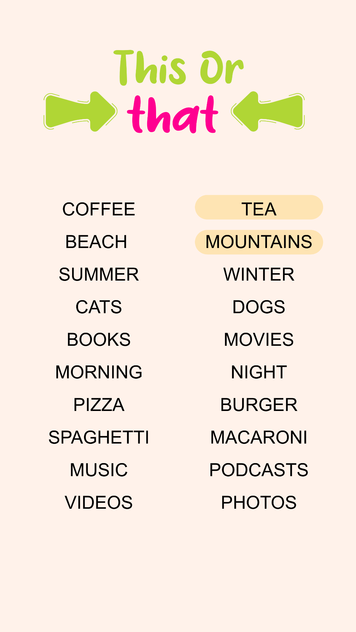This or That Game Template - Edit Online & Download Example | Template.net
