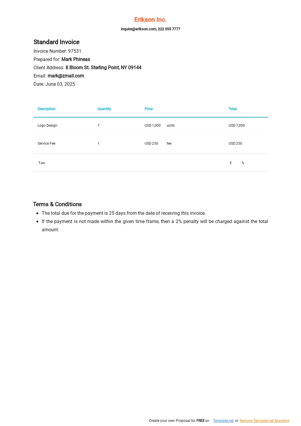 Free Invoice Excel Templates 444 Download Template