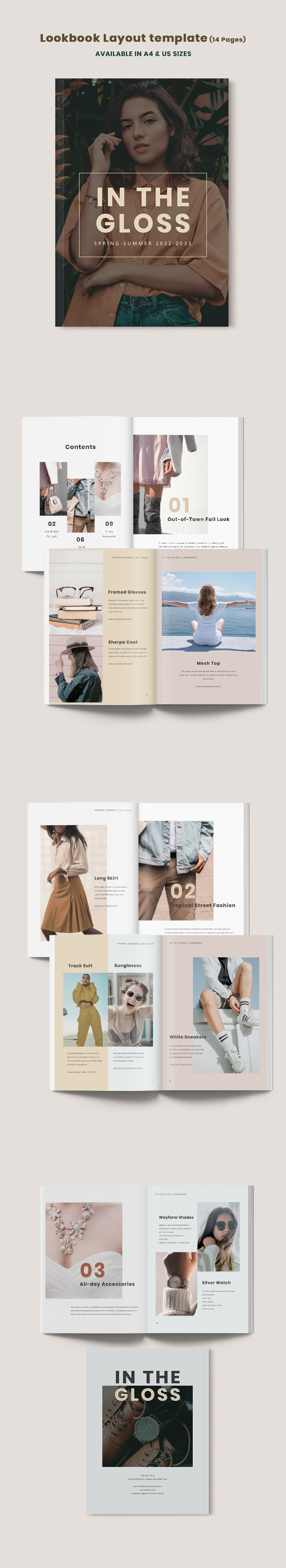 Lookbook Layout Template - InDesign, Word, Apple Pages, Publisher ...
