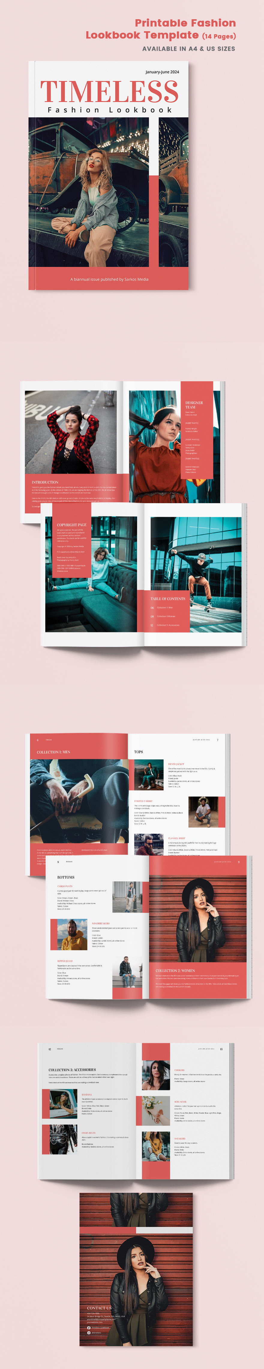 Modern Fashion Lookbook Template - InDesign, Word, Apple Pages ...