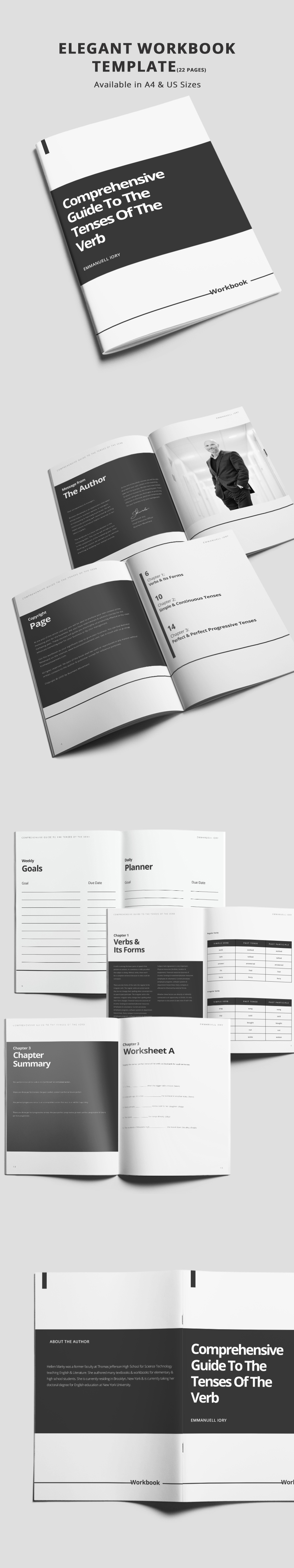 Elegant Workbook Template - InDesign, Word, Apple Pages, Publisher ...