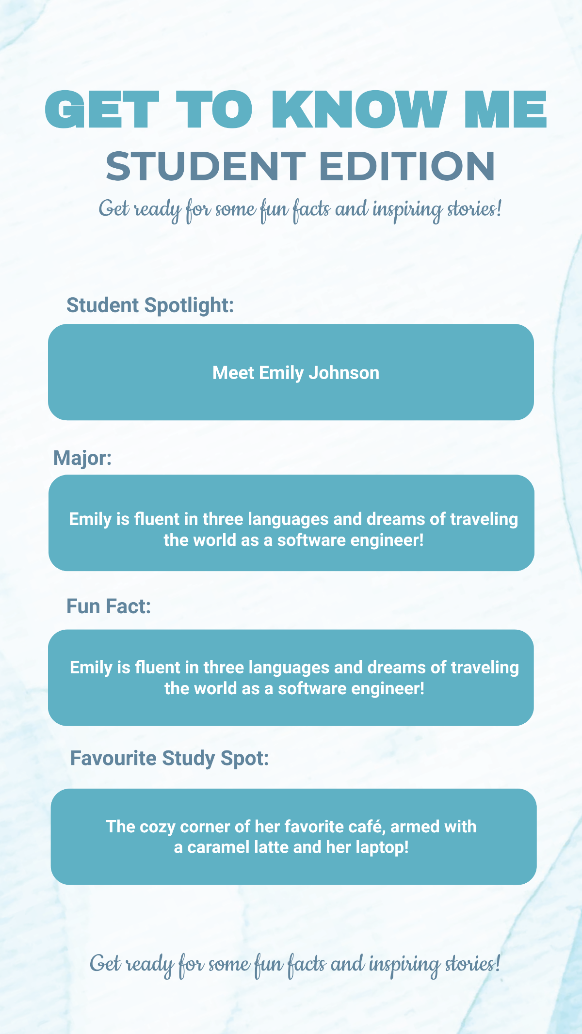 Get to Know Me Student Activities Story Template - Edit Online ...