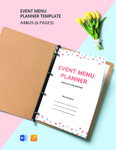 Event Menu Planner Template