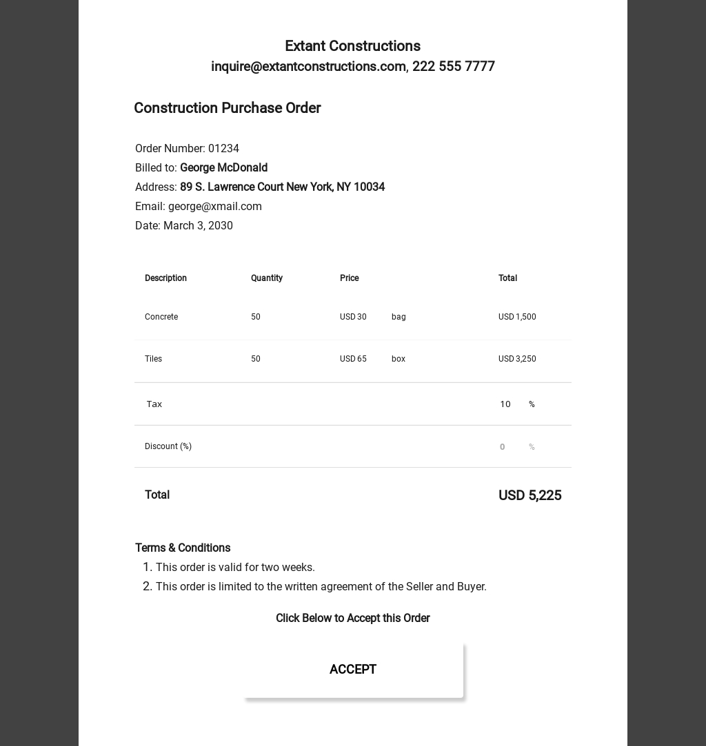 FREE Purchase Order Format Template - PDF | Word (DOC) | Excel | Apple ...