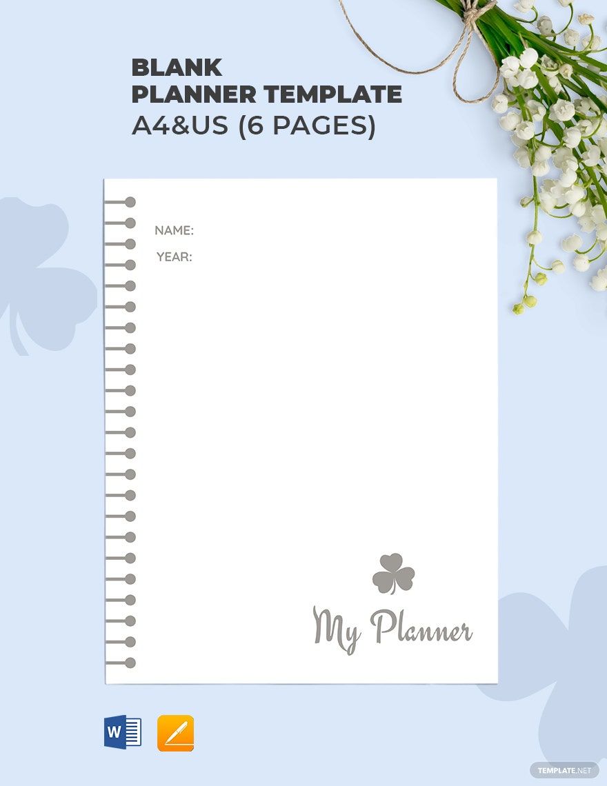 Free Blank Planner Template - Download in Word, Google Docs, PDF, Apple ...