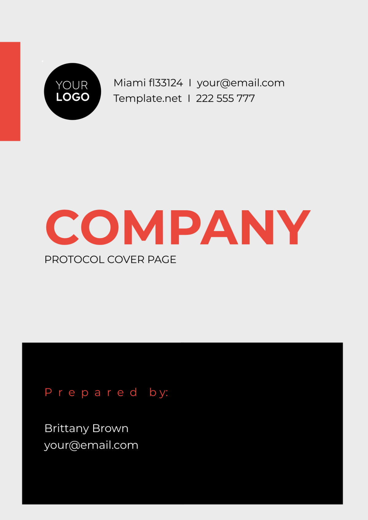 Company Protocol Cover Page Template - Edit Online & Download Example ...