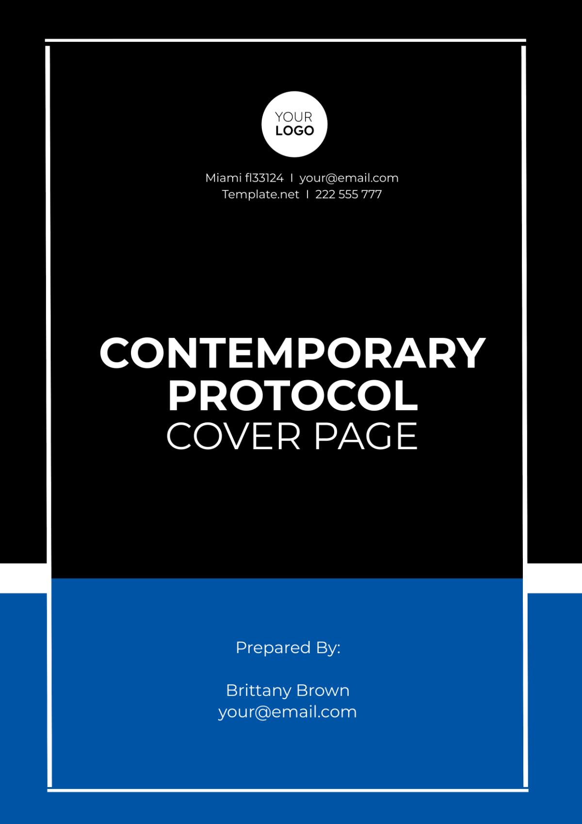Contemporary Protocol Cover Page Template - Edit Online & Download ...