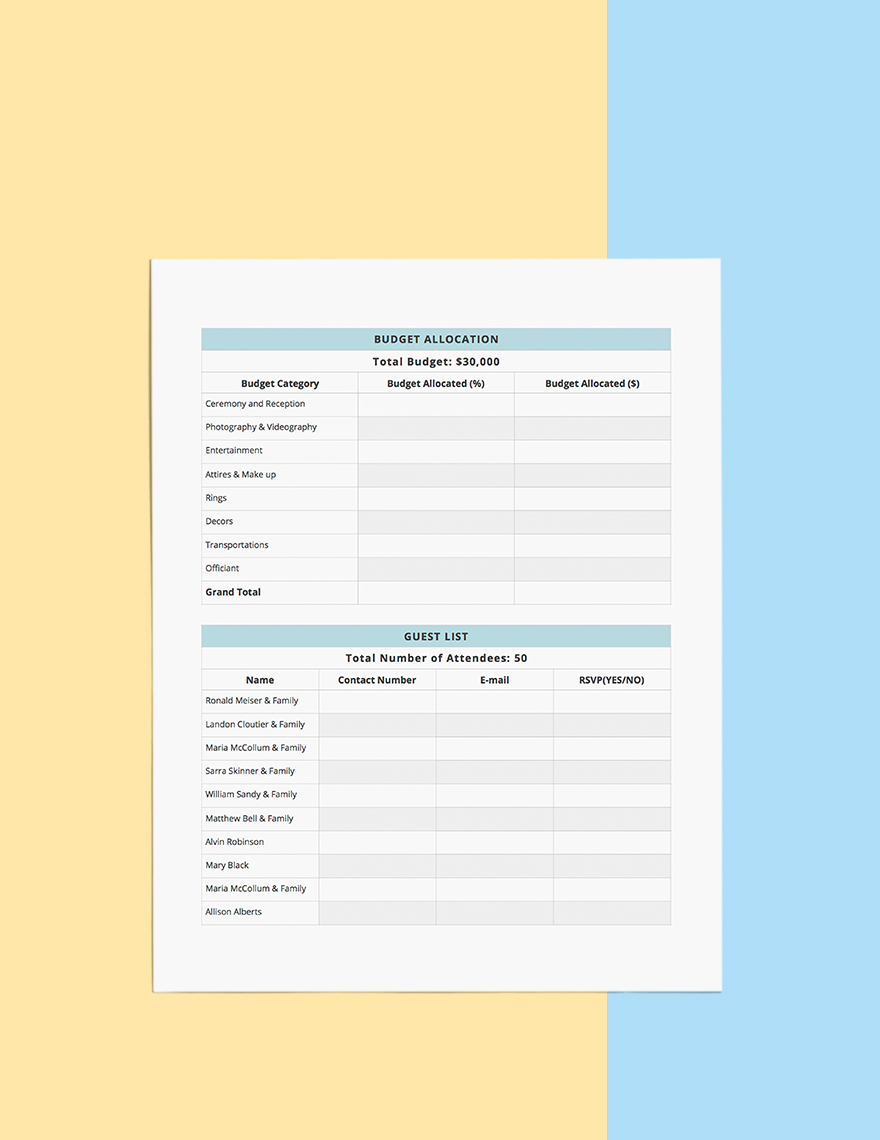 Wedding Party Planner Template Download In Word Google Docs PDF Wedding Party Planner Template Download In Word Google Docs PDF