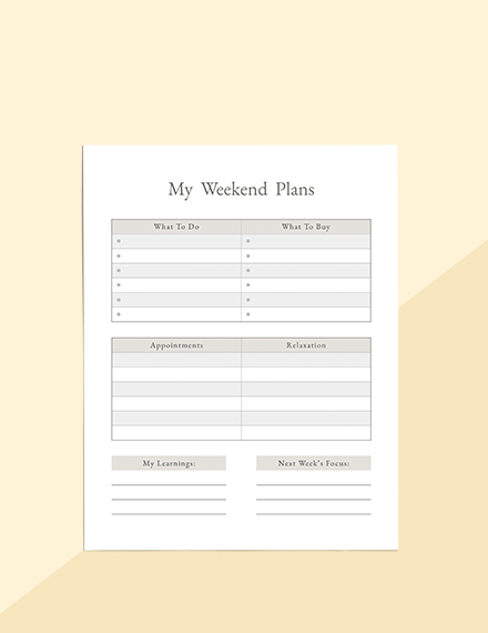 Free Simple Planner Template - Word, Apple Pages | Template.net