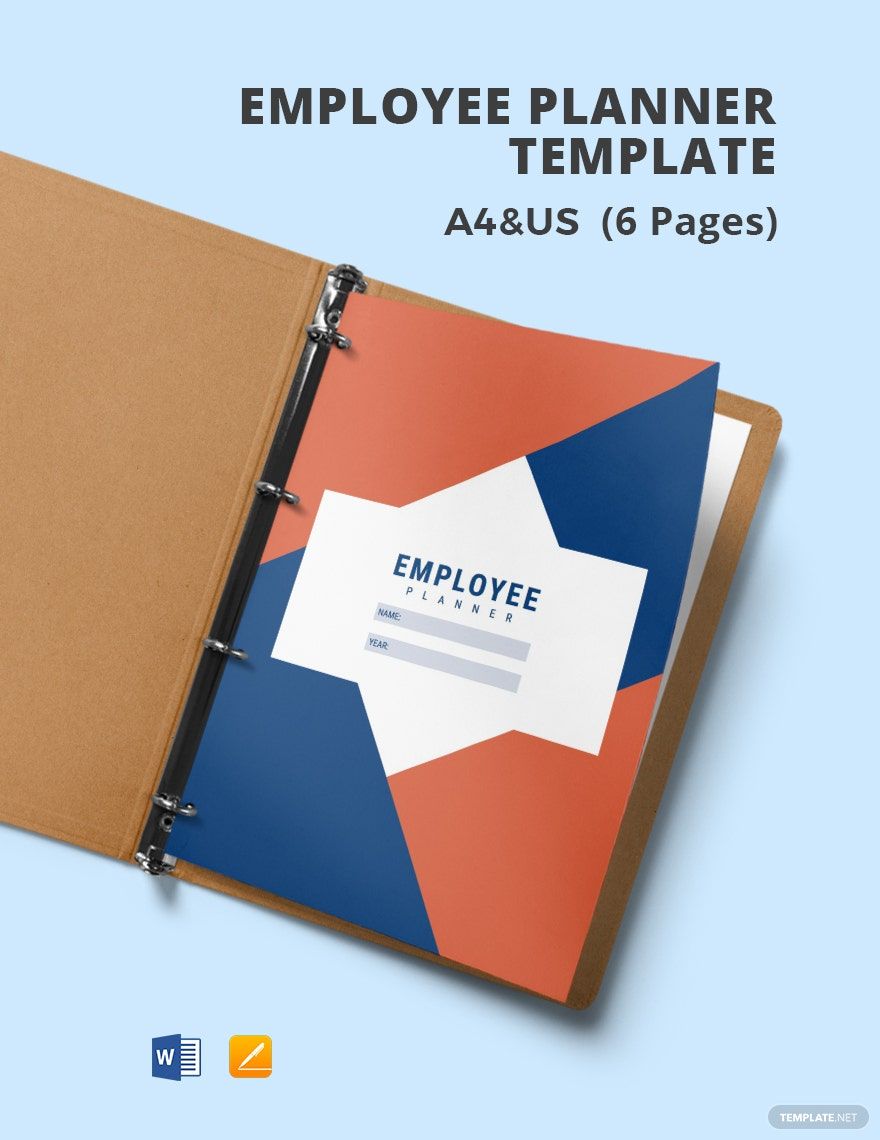 Free Simple Employee Planner Template - Word, Apple Pages | Template.net