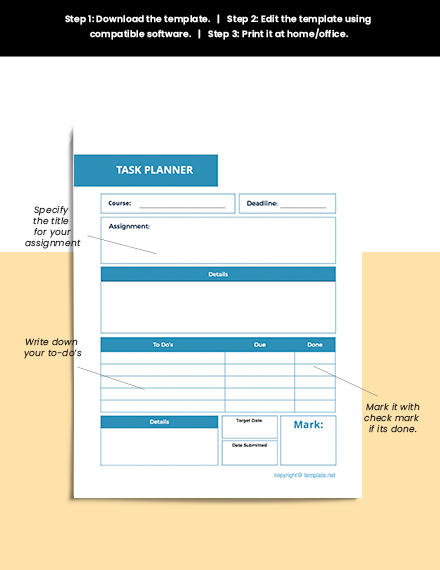Free Basic Academic Planner Template - Word, Apple Pages | Template.net