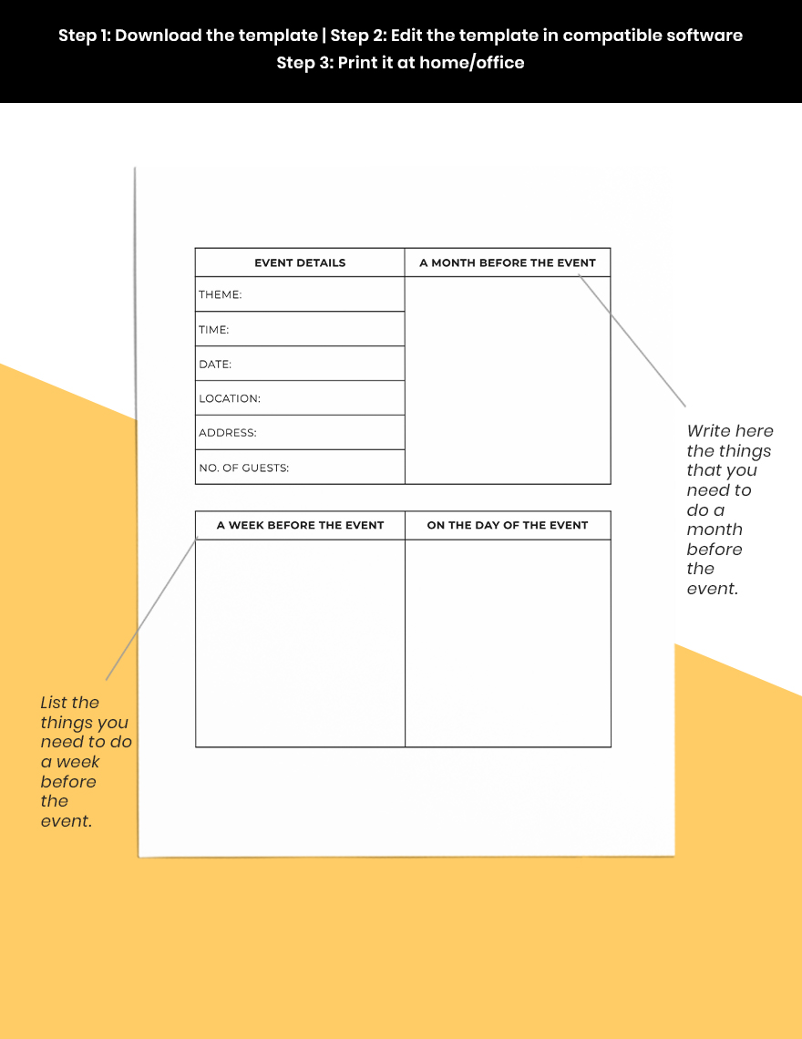 Simple Event Planner Template - Word, Apple Pages | Template.net