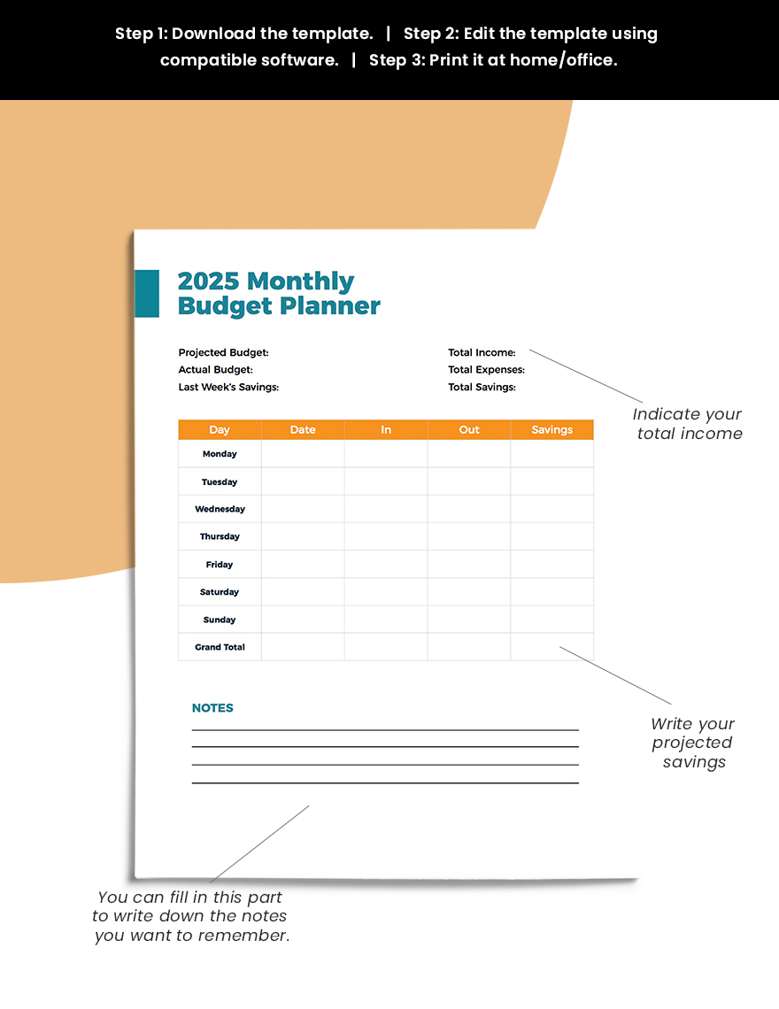 Monthly Financial Planner Template Google Docs Word Apple Pages PDF Template