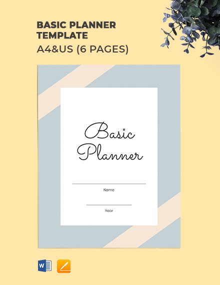 Basic Book Planner Template - Edit Online & Download Example | Template.net