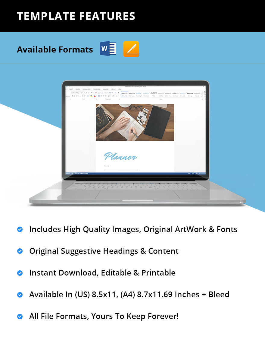 Free Free Printable Planner Template - Google Docs, Word, Apple Pages ...
