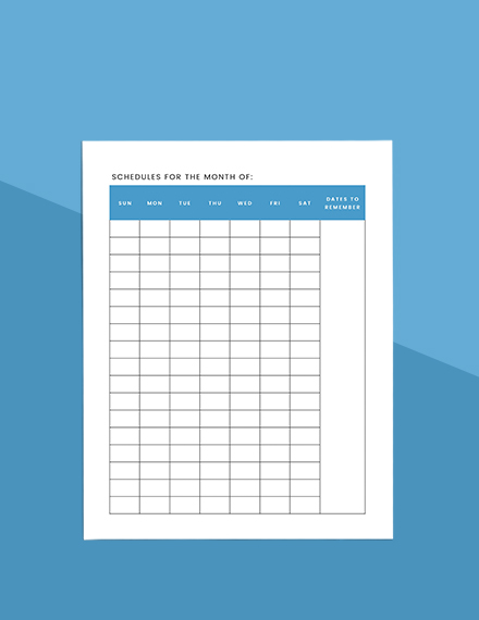 Monthly Planner Template Word Apple Pages Template