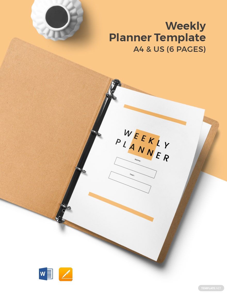 Weekly Planner Template - Illustrator, InDesign, PSD | Template.net