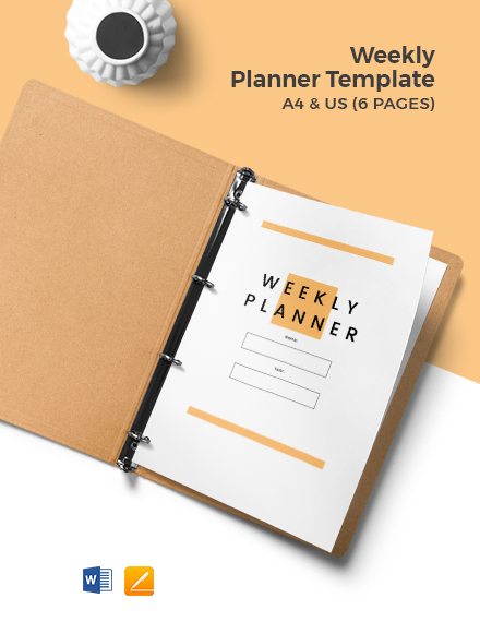 Weekly Planner Template - Illustrator, InDesign, PSD | Template.net