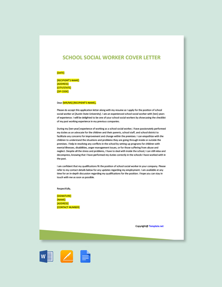 FREE Clinical Social Worker Cover Letter - Word | Google Docs | Apple ...