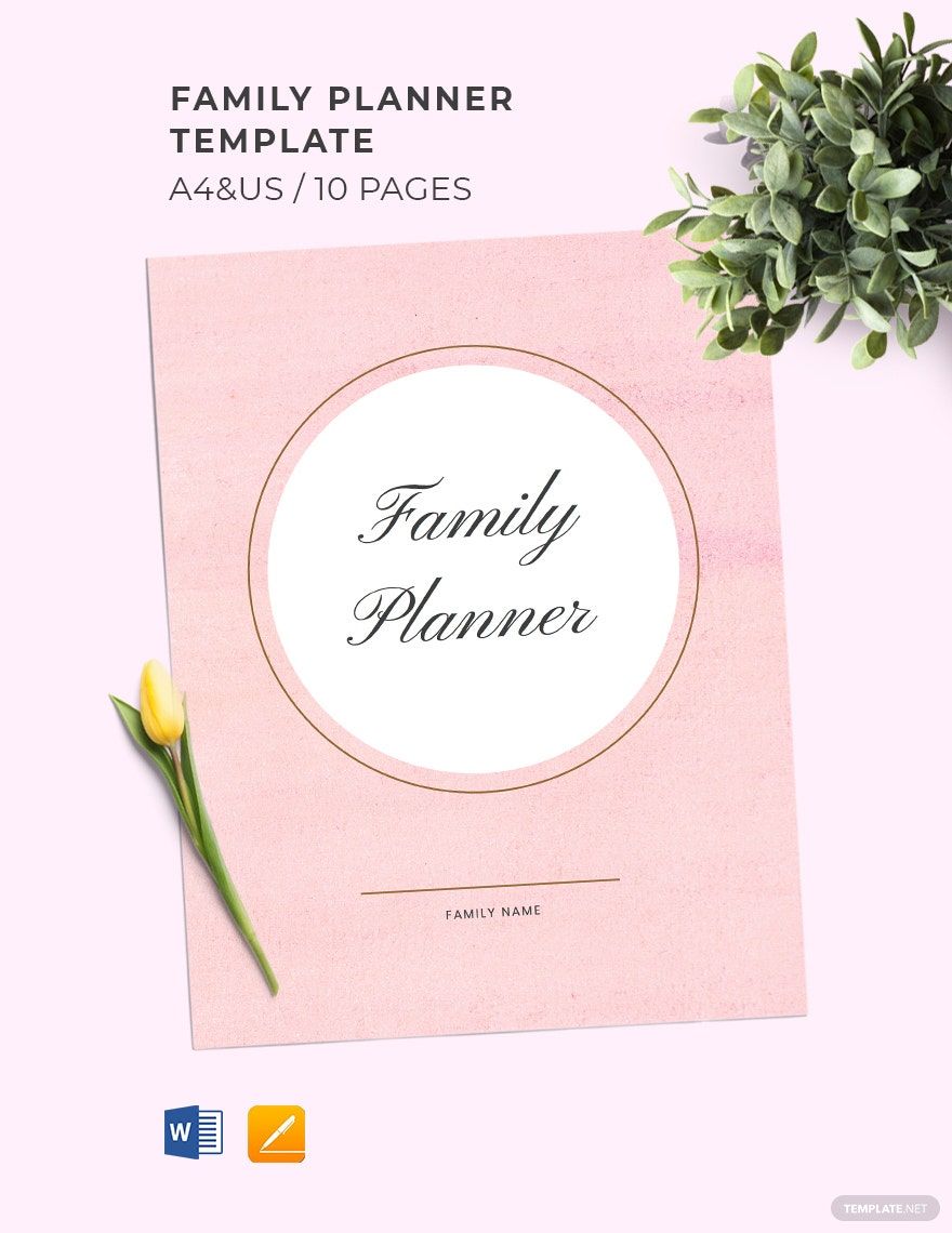Free Sample Family Planner Template - Word, Apple Pages | Template.net