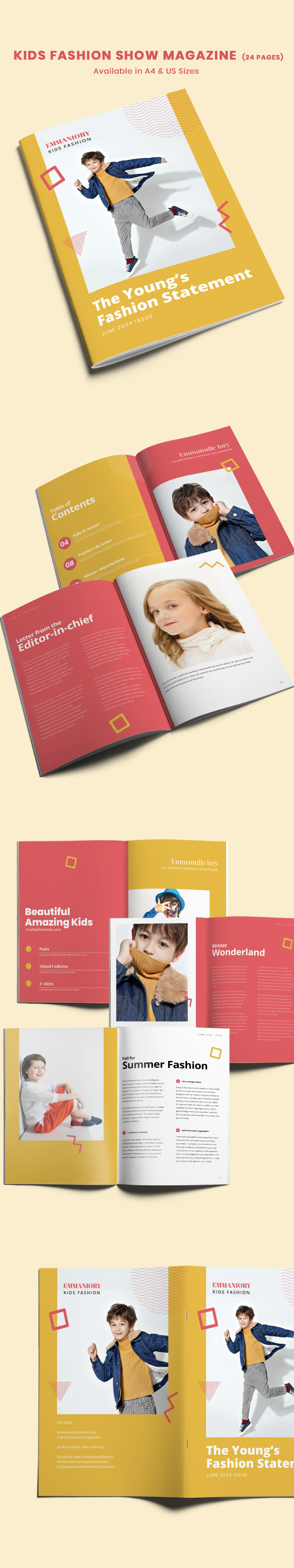 Summer Kids Magazine Template - InDesign, Word, PDF | Template.net